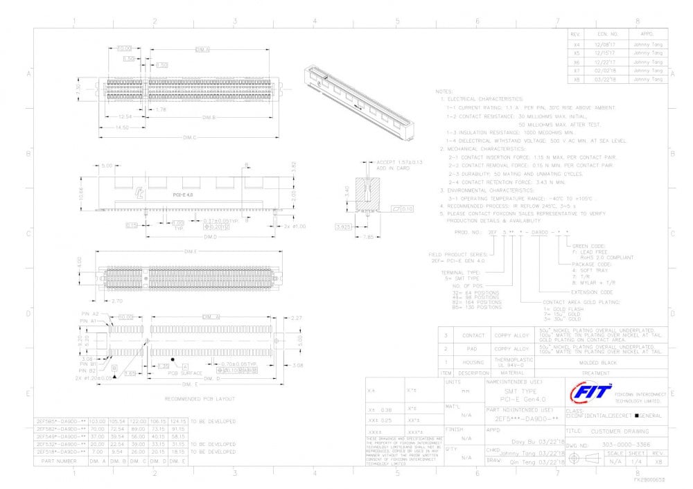 FOXCONN 2EF5497-DA9D0-8H drawing page 1