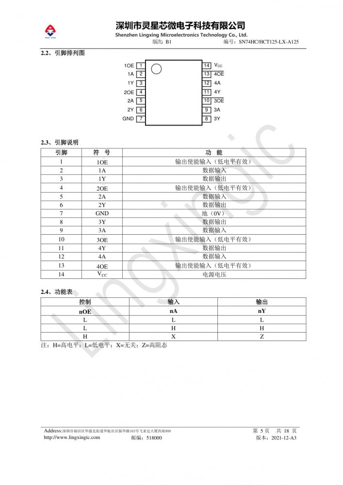 SN74HC125PW(LX) datasheet page 5