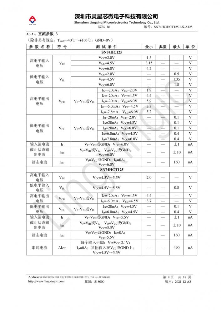 SN74HC125PW(LX) datasheet page 9