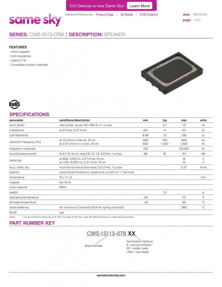 CMS-151135-078L100 technical document page 1
