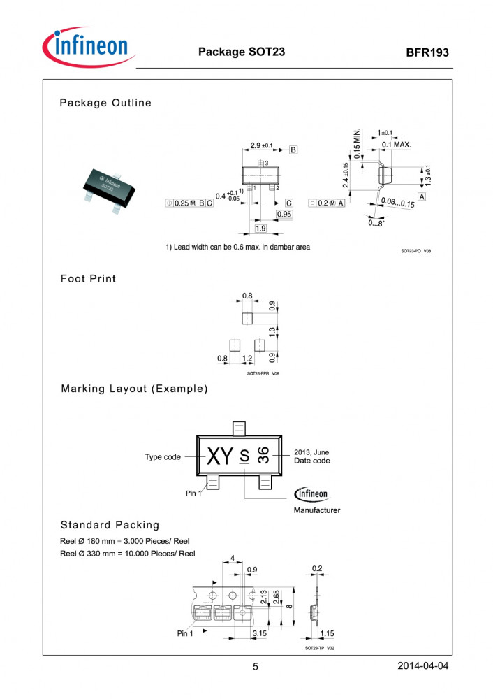 BFR193E6327HTSA1 datasheet page 5