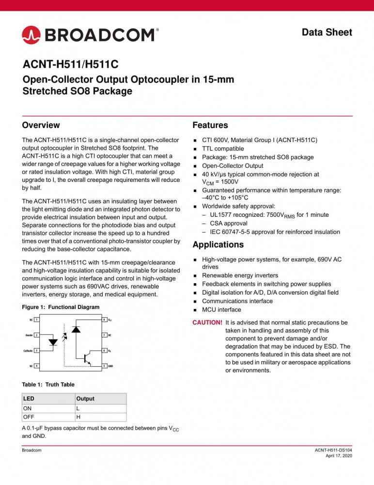 ACNT-H511C-500E datasheet page 1