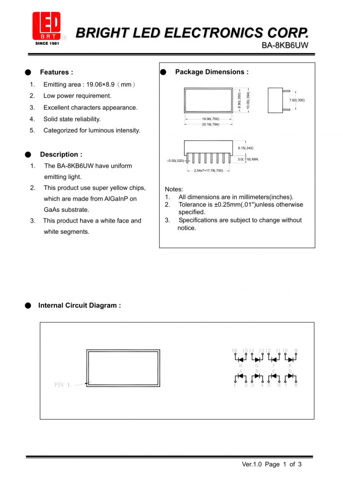 BA-8KB6UW datasheet page 1