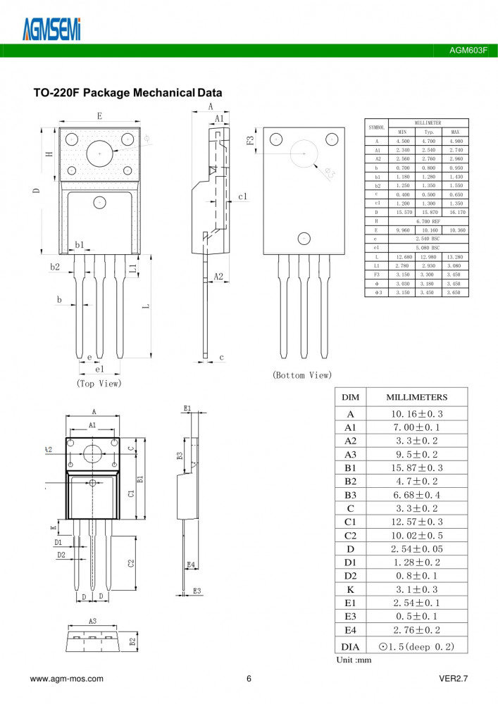 AGM603F datasheet page 6