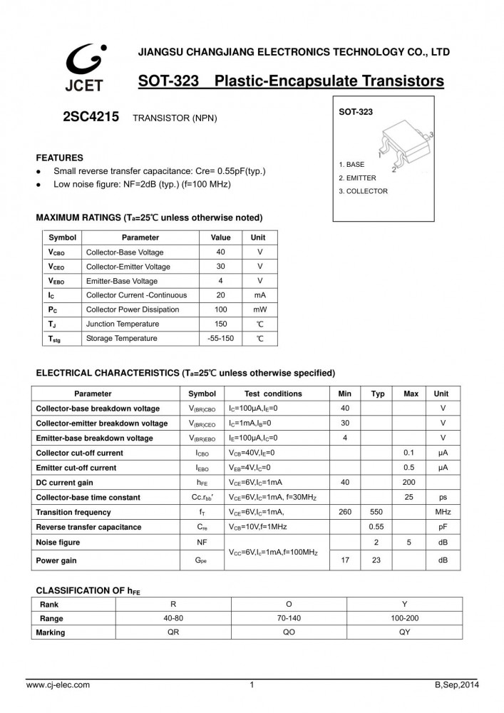 2SC4215 datasheet page 1