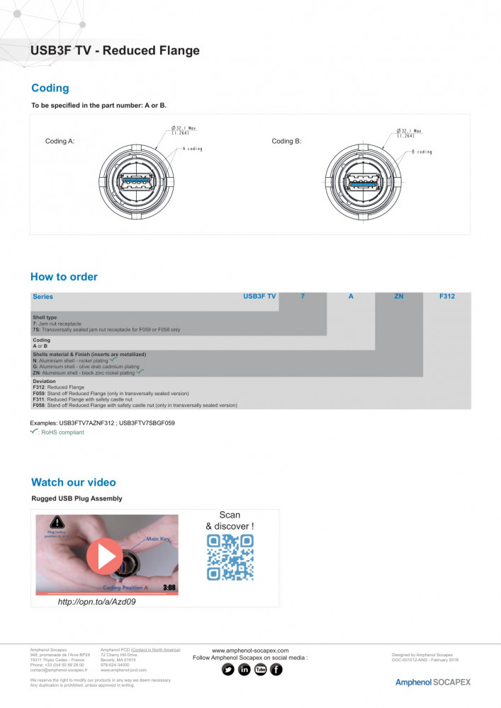 Amphenol USB3F TV Reduced Flange documentation page 4