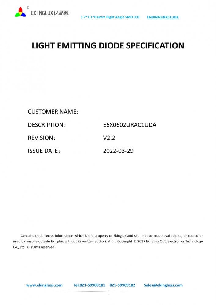 E6X0602URAC1UDA datasheet page 1
