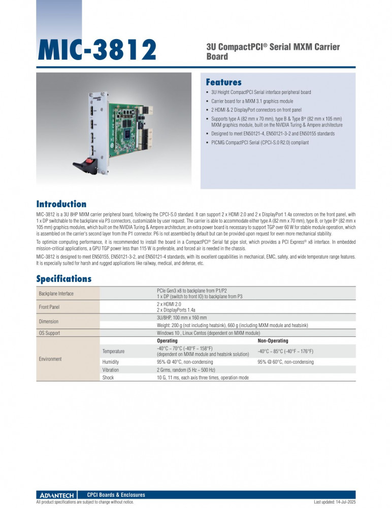 MIC-3812 product document page 1