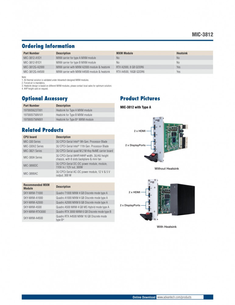 MIC-3812 product document page 2