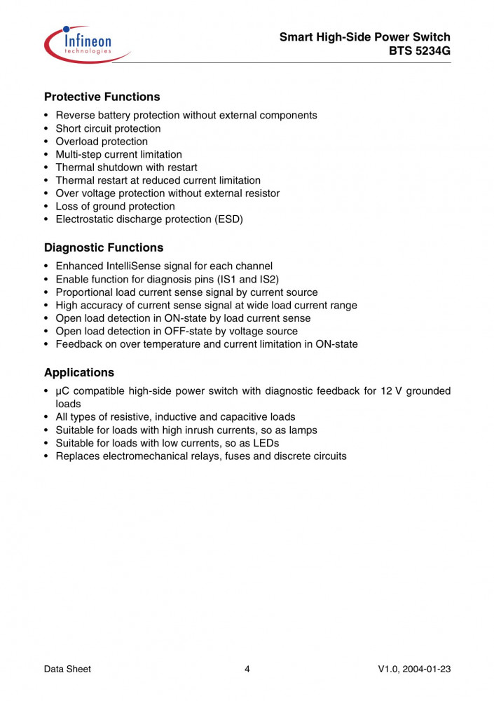 BTS5234G datasheet page 4