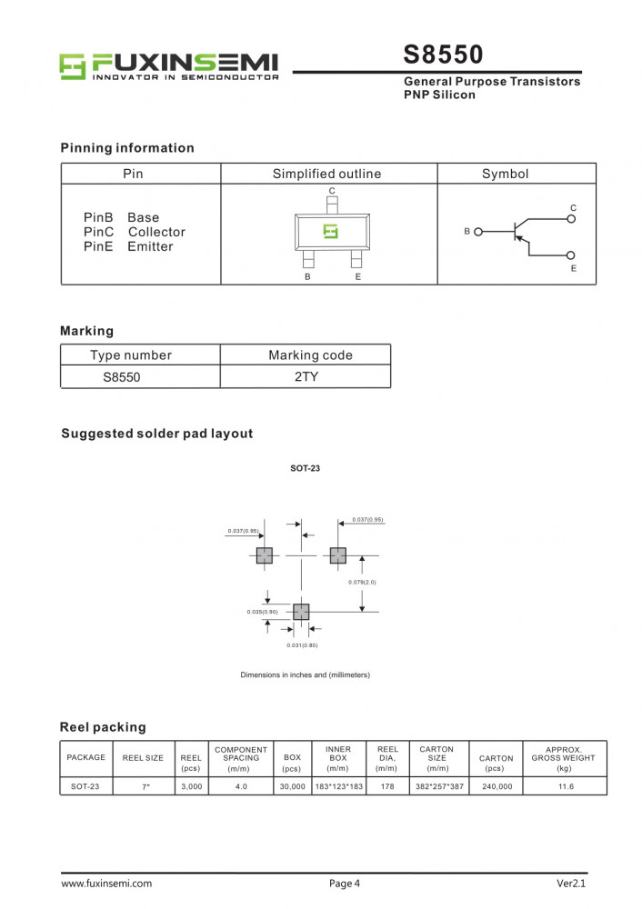 S8550 datasheet page 4