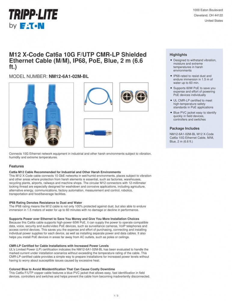 NM12-6A1-02M-BL technical document page 1