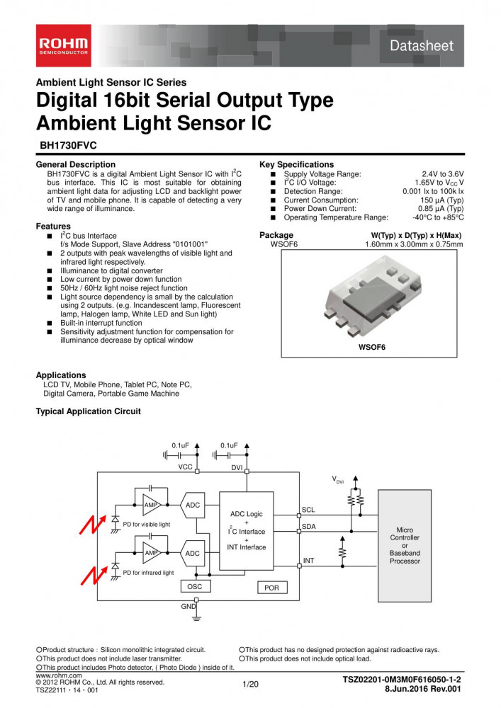 BH1730FVC-TR datasheet page 1