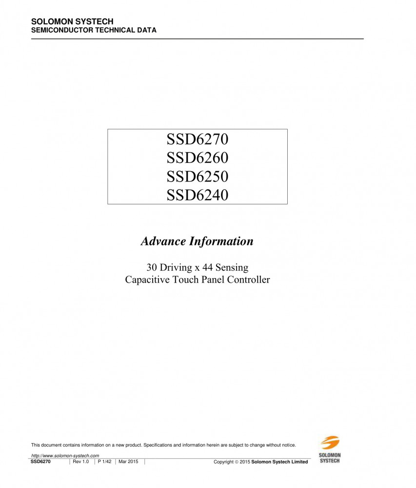SSD6250 series datasheet page 1