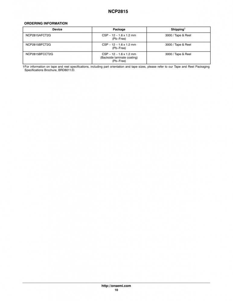 NCP2815 datasheet page 10