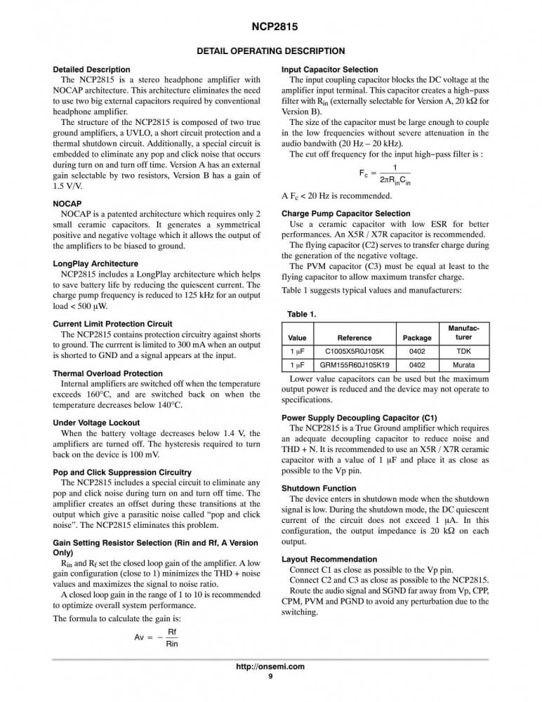NCP2815 datasheet page 9