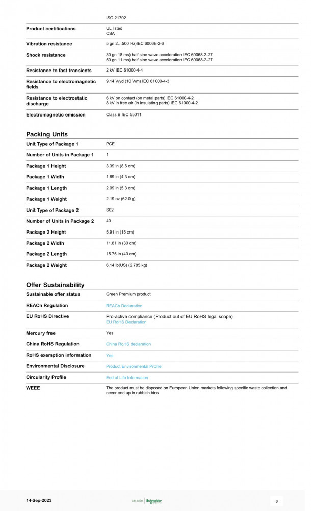 XB5FW33B5 technical document page 3