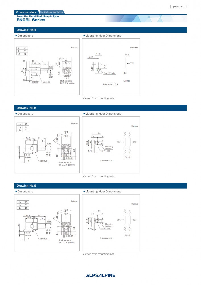RK09L series technical document, page 3