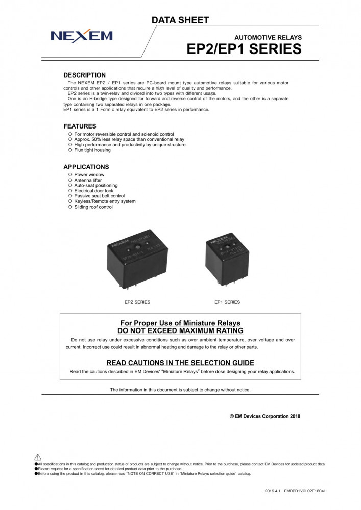 EP2-3N1S technical document page 1