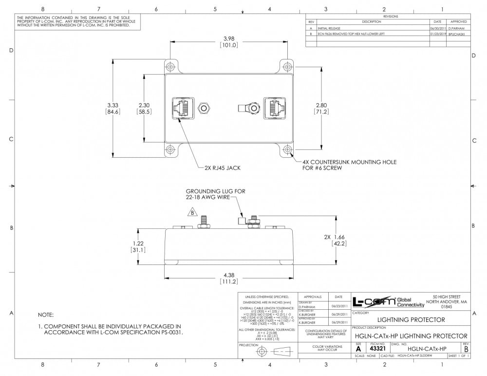 HGLN-CAT5-HP technical document preview