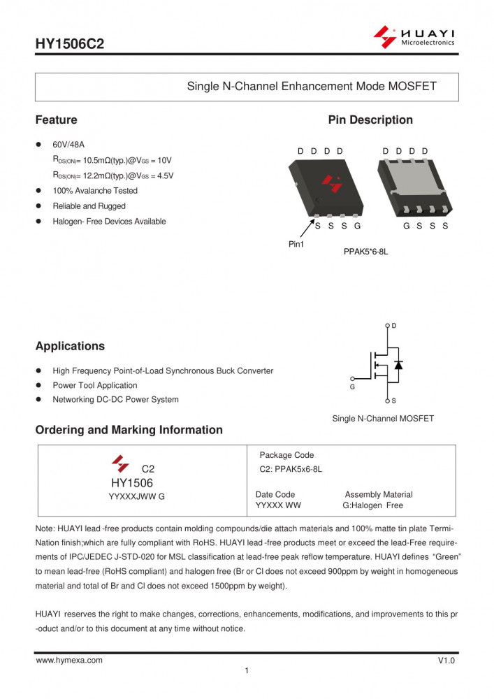 HY1506C2 datasheet page 1