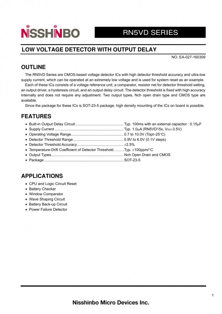 RN5VD datasheet page 1