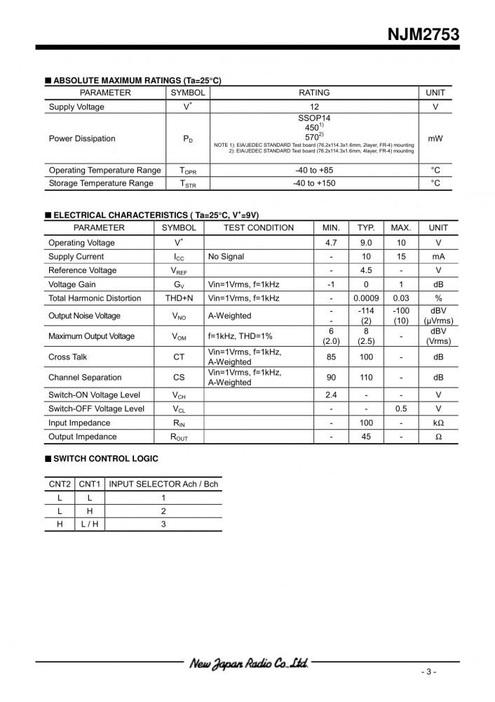 NJM2753 documentation page 3