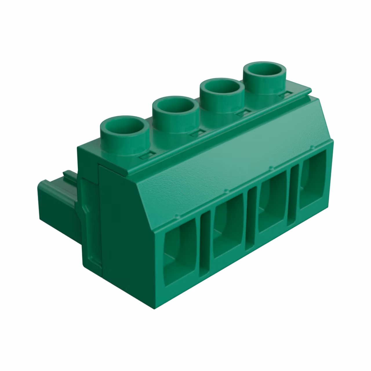 5.00mm Pitch Eurostyle 45° Angle PCB Header, Open Ends, 9 Circuits, Green