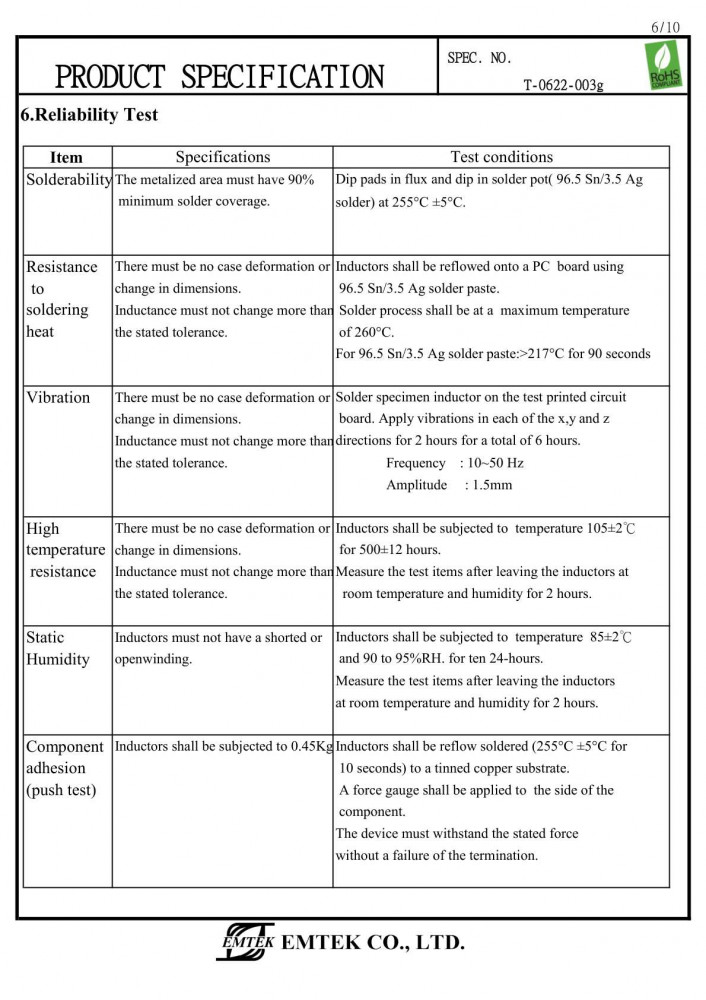 EMTEK LCF0603 specification page 7