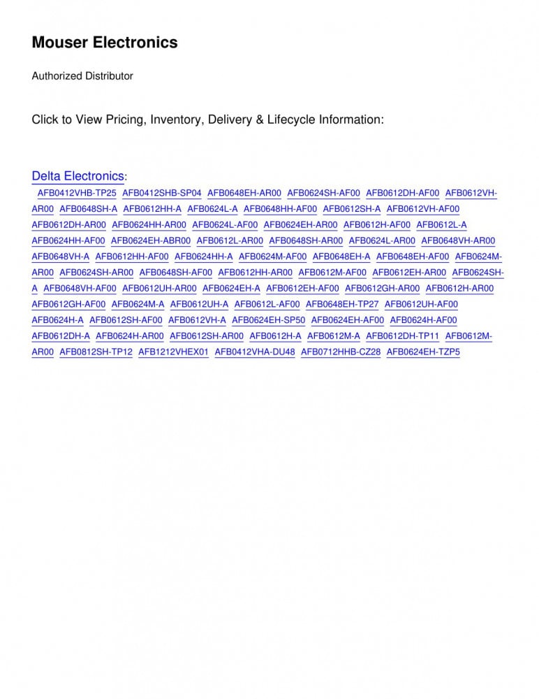 DELTA AFB0612EH-AF00 specification page