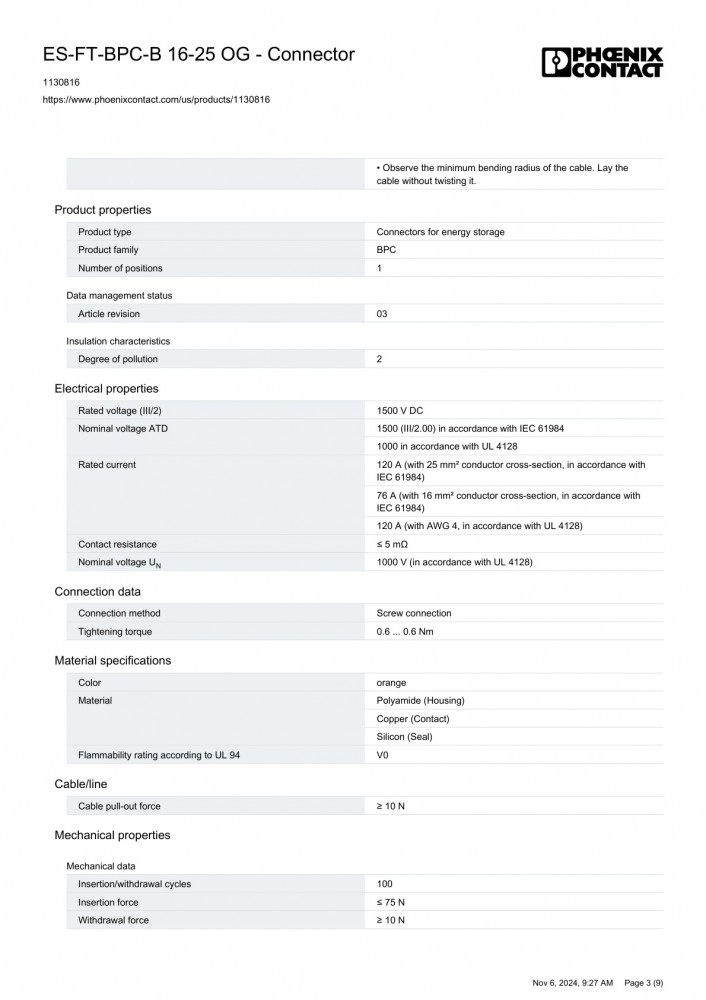 Phoenix Contact 1130816 technical document page 3