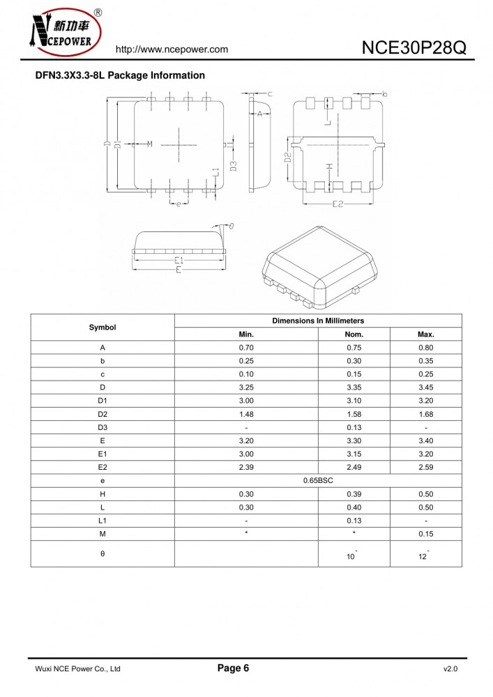 NCE30P28Q datasheet page 6