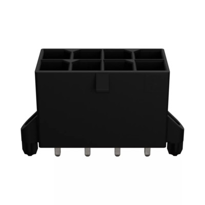 Mega-Fit Vertical Header, 5.70mm Pitch, Through Hole, Dual Row, 8 Circuits, 0.38µm Gold (Au) Plating, 3.73mm Tail Length, Glow-Wire Capable, Tape and Reel, Black for sale