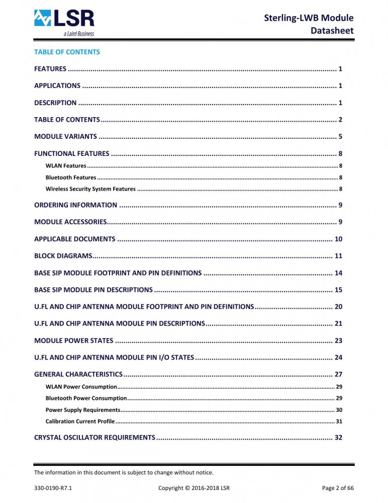 Laird Sterling-LWB documentation page 2