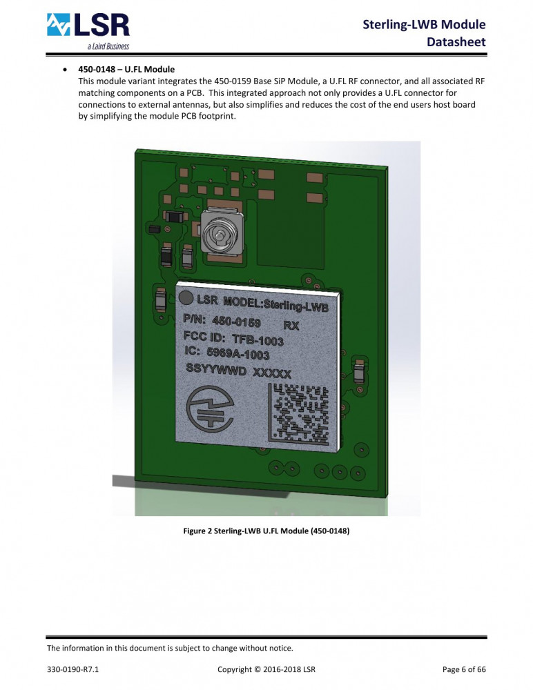 Laird Sterling-LWB documentation page 6