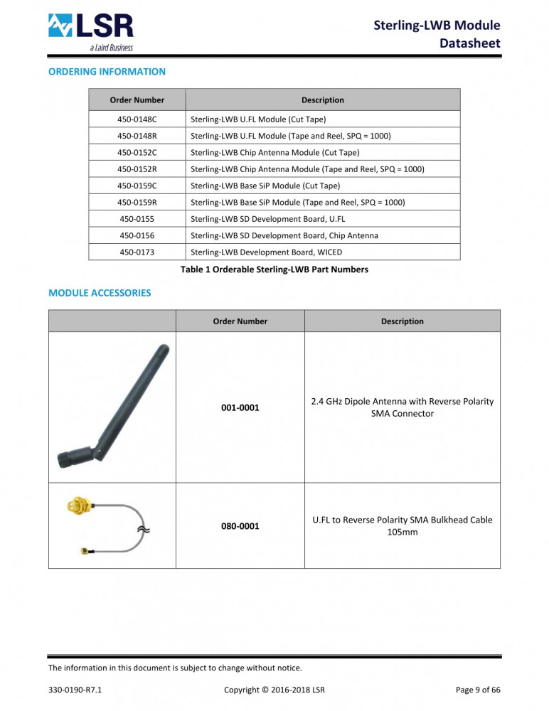 Laird Sterling-LWB documentation page 9