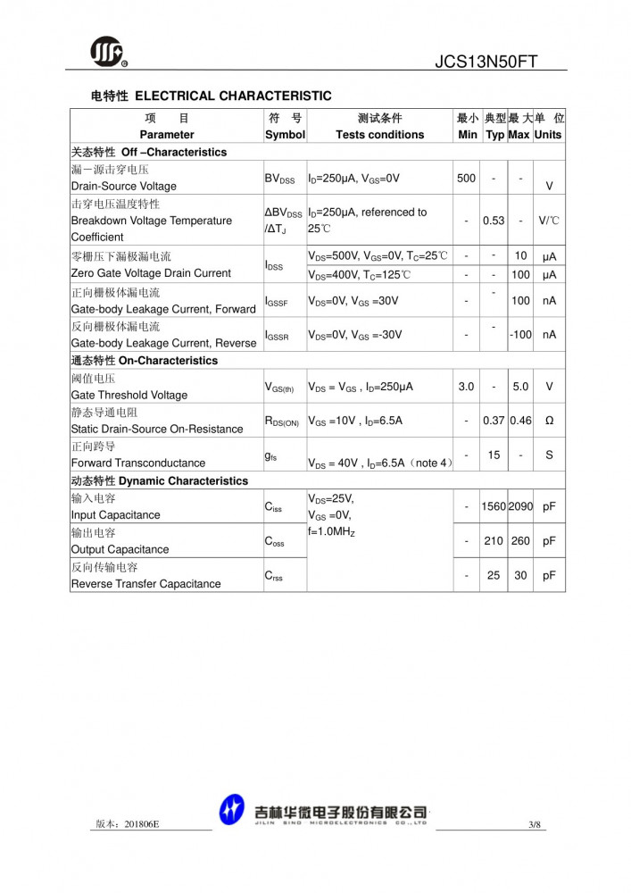 JCS13N50FT datasheet page 3