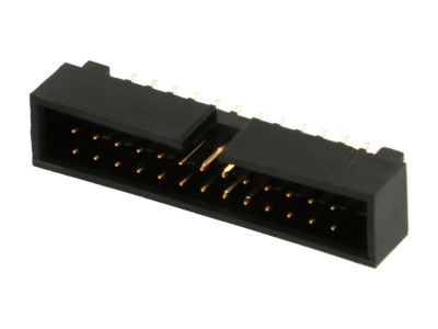 2.54mm Pitch C-Grid Header, Low Profile, Dual Row, Vertical, Shrouded, 26 Circuits, 0.38µm Gold (Au) Selective Plating, Tray for sale