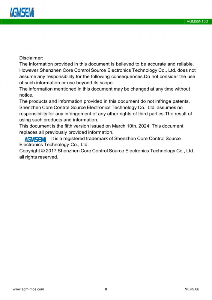 AGM55N15D datasheet page 8