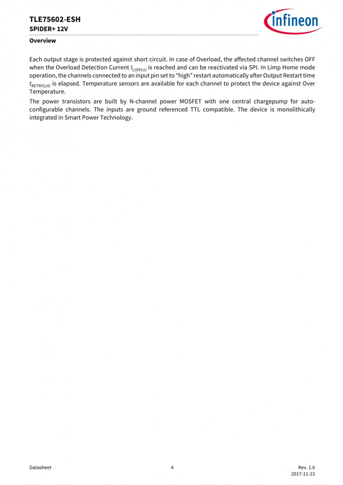 TLE75602-ESH technical document page 4
