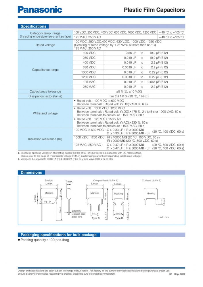 ECQE(F) datasheet page 2