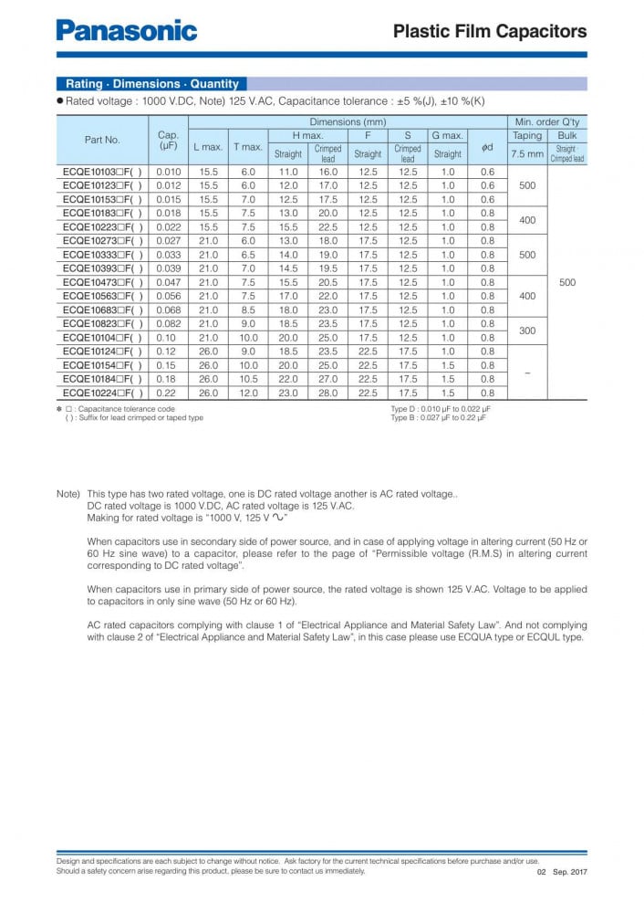 ECQE(F) datasheet page 7