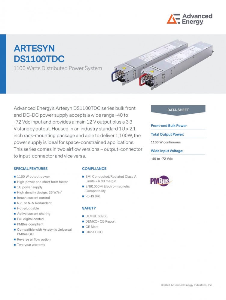 DS1100TDC-3 datasheet page 1