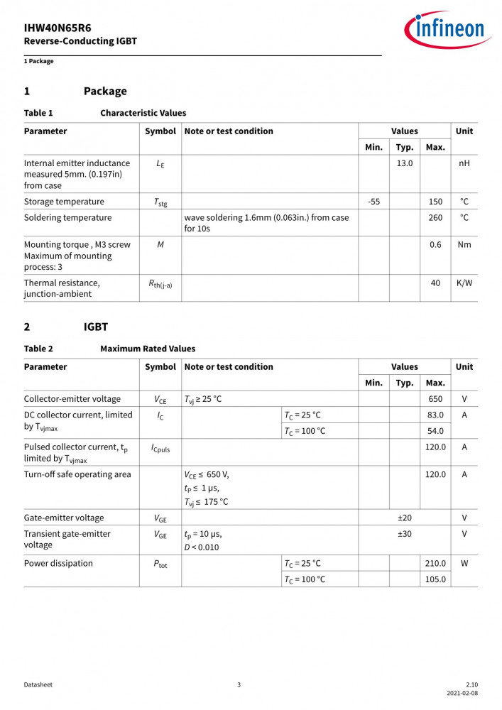 IHW40N65R6 datasheet page 3
