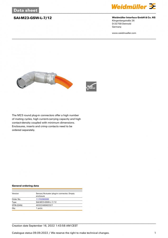 WEIDMULLER 1170280000 document page 1
