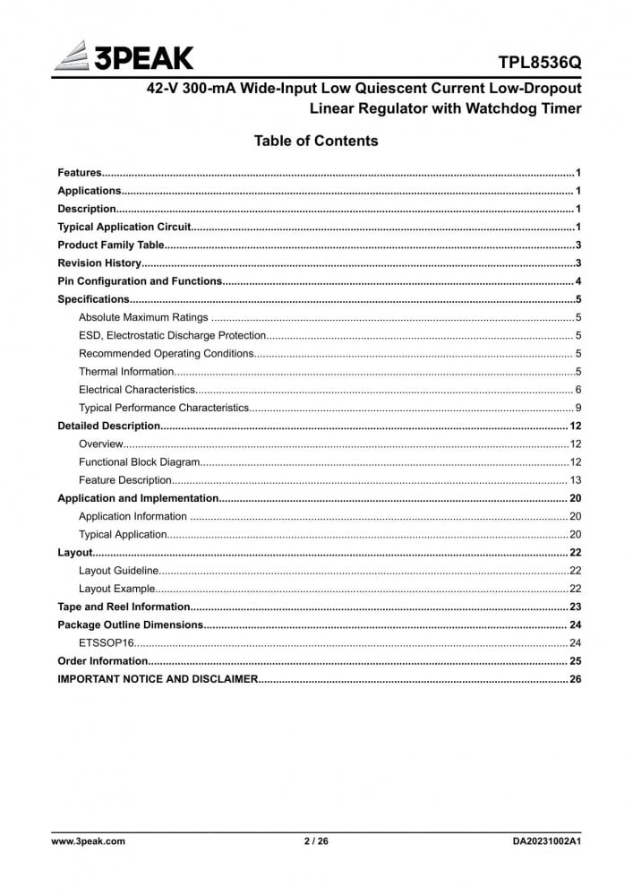 TPL853650Q-TSBR-S datasheet page 2