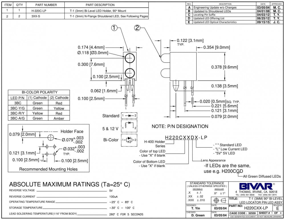 BIVAR H220CRD-LP drawing page 1