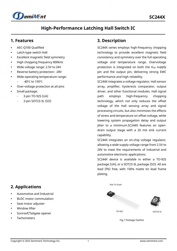 SC2443 datasheet page 1