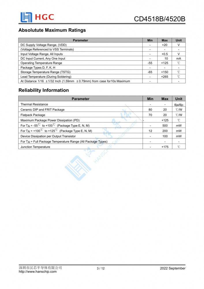 CD4520BDRG technical document page 3