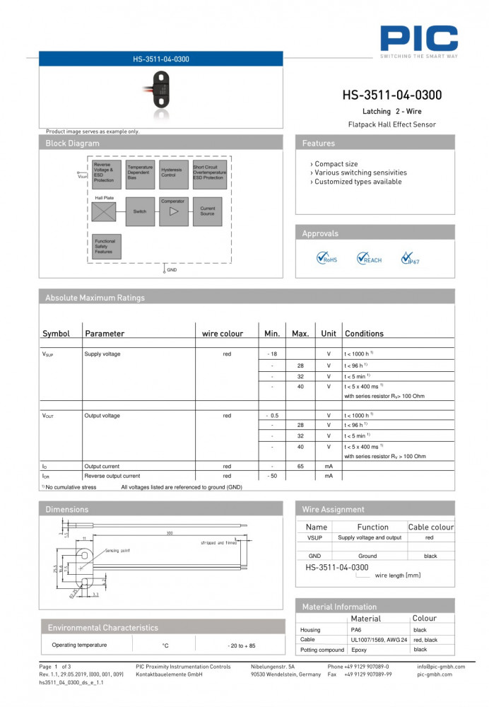 HS-3511-04-0300 datasheet page 1
